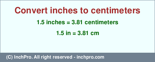 1 5 Inches In Cm Convert 1 5 Inches To Centimeters InchPro